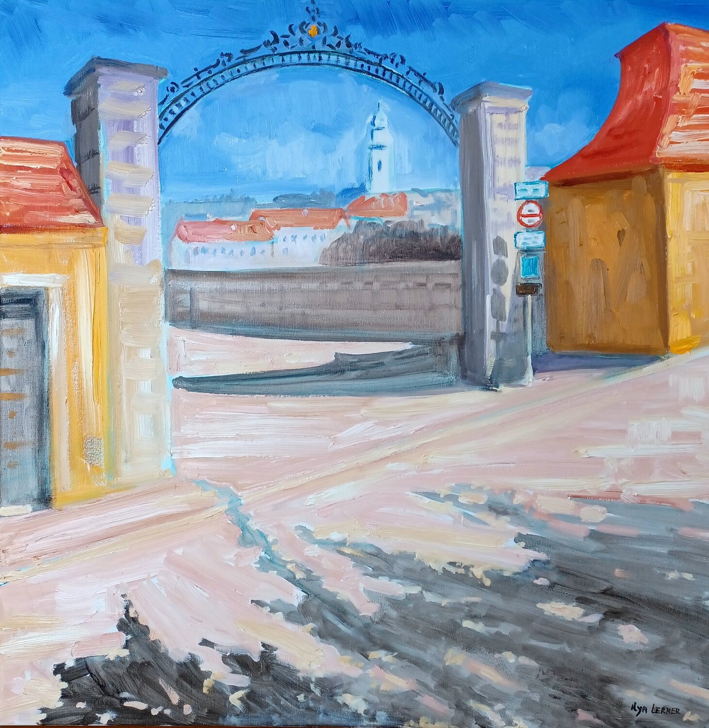Cesky Krumlov. Castle Gates by Ilya Lerner (2022) : Painting Oil on ...