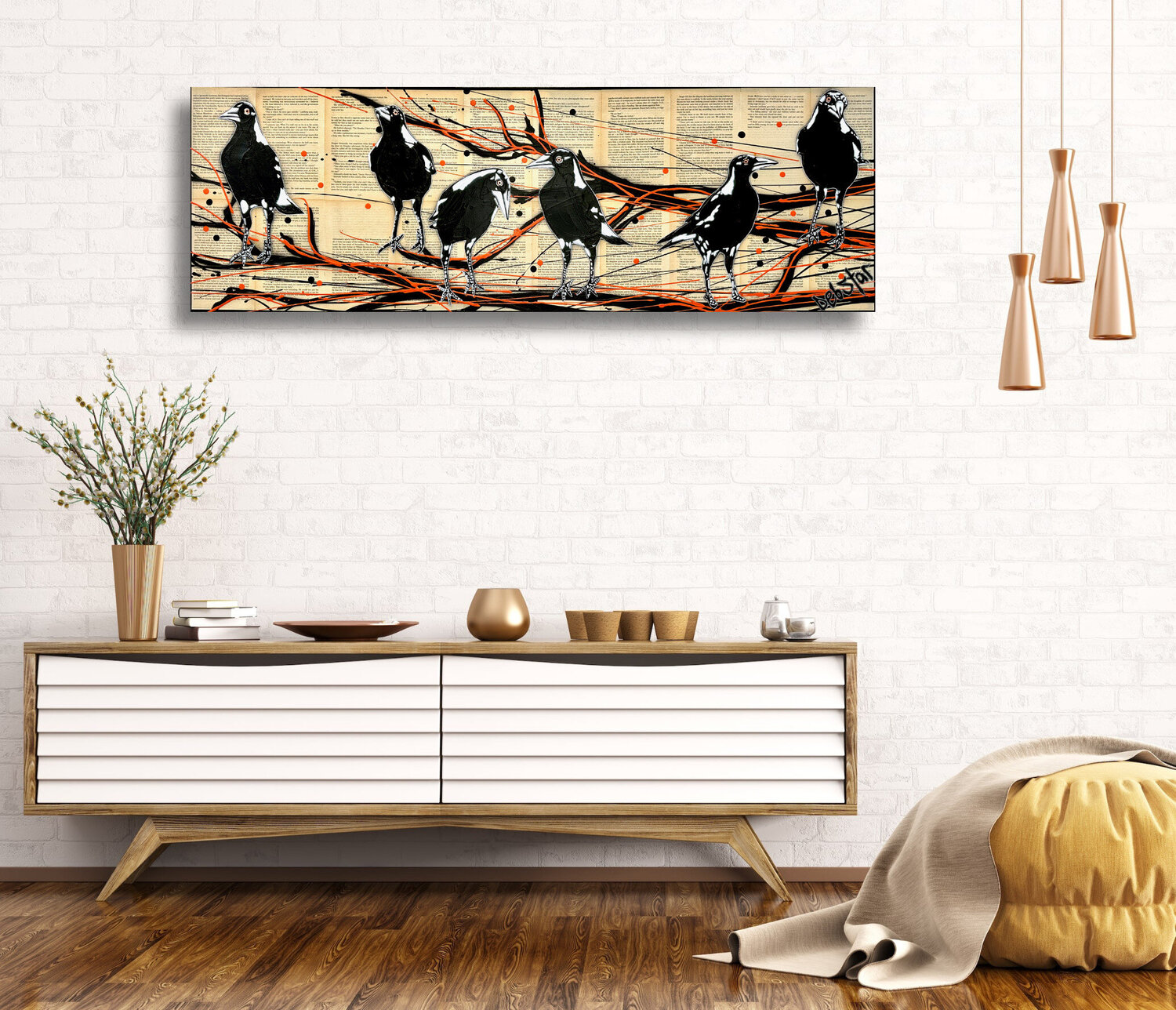 Magpie Mischief Book Pages 122cm x 40.5cm de DEBORAH LANG (2025 ...