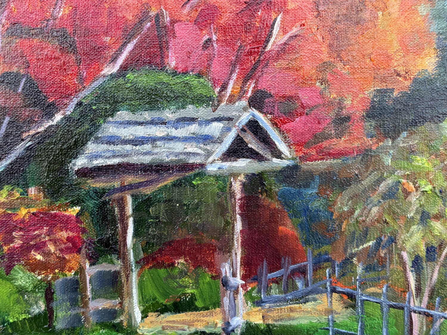 Junko's Garden von Mike Haubenstock (2022): Malerei Öl auf Leinwand ...