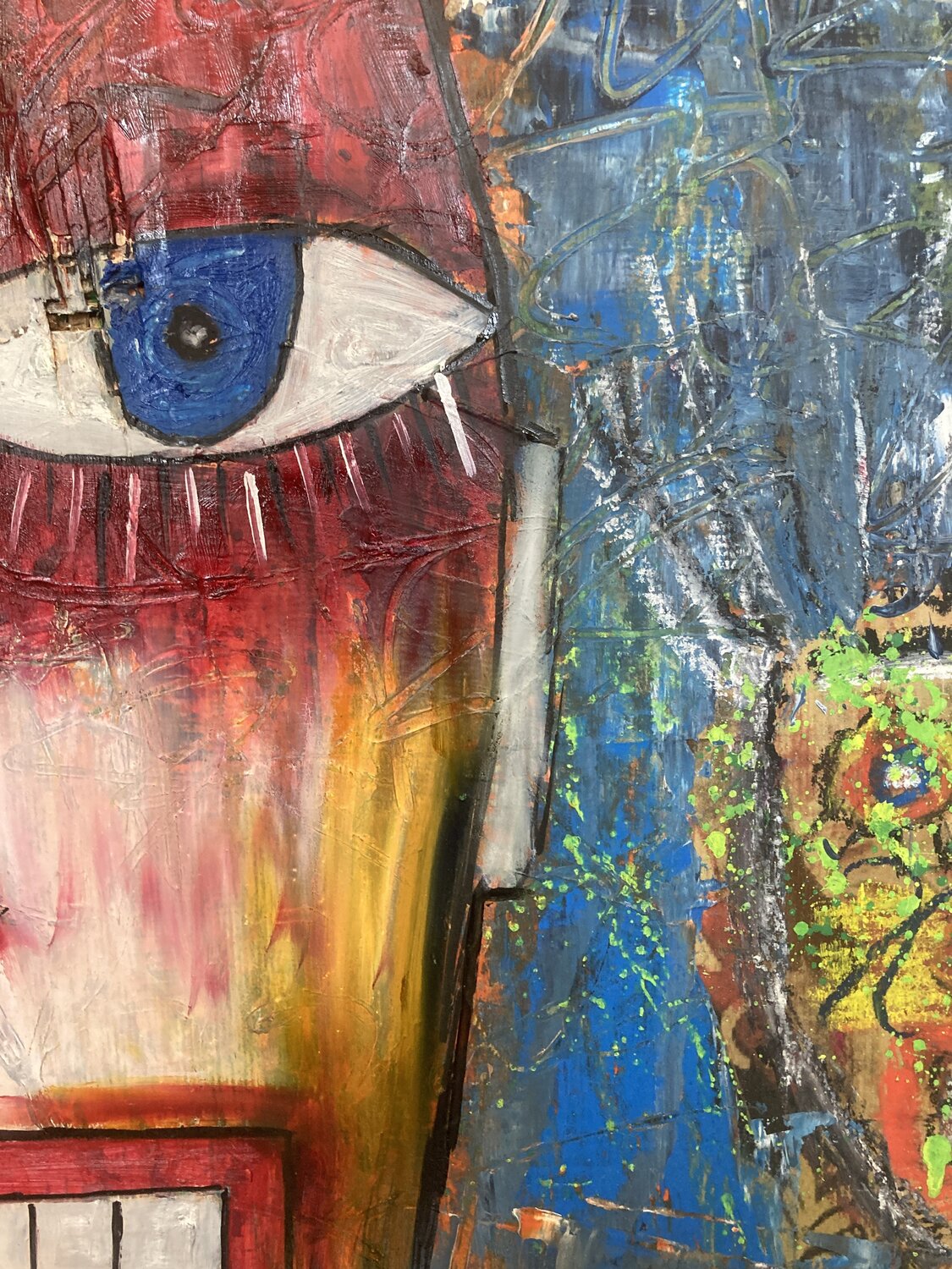 Le masque et la bête door Eric Doisy (2025) : Schilderij Acryl, Collage ...