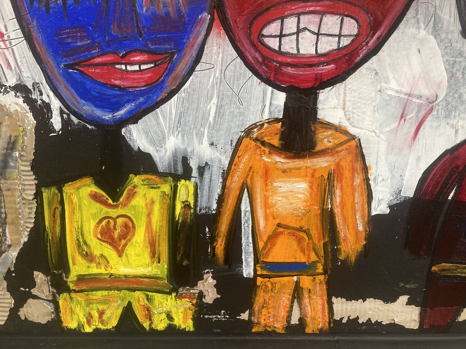 Trio incandescent door Eric Doisy (2025) : Schilderij Acryl, Collage op ...