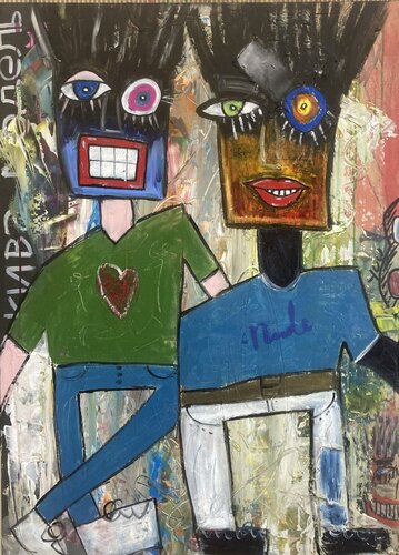 Fusion by Eric Doisy (2025) : Painting Acrylic, Collage on Wood - Singulart