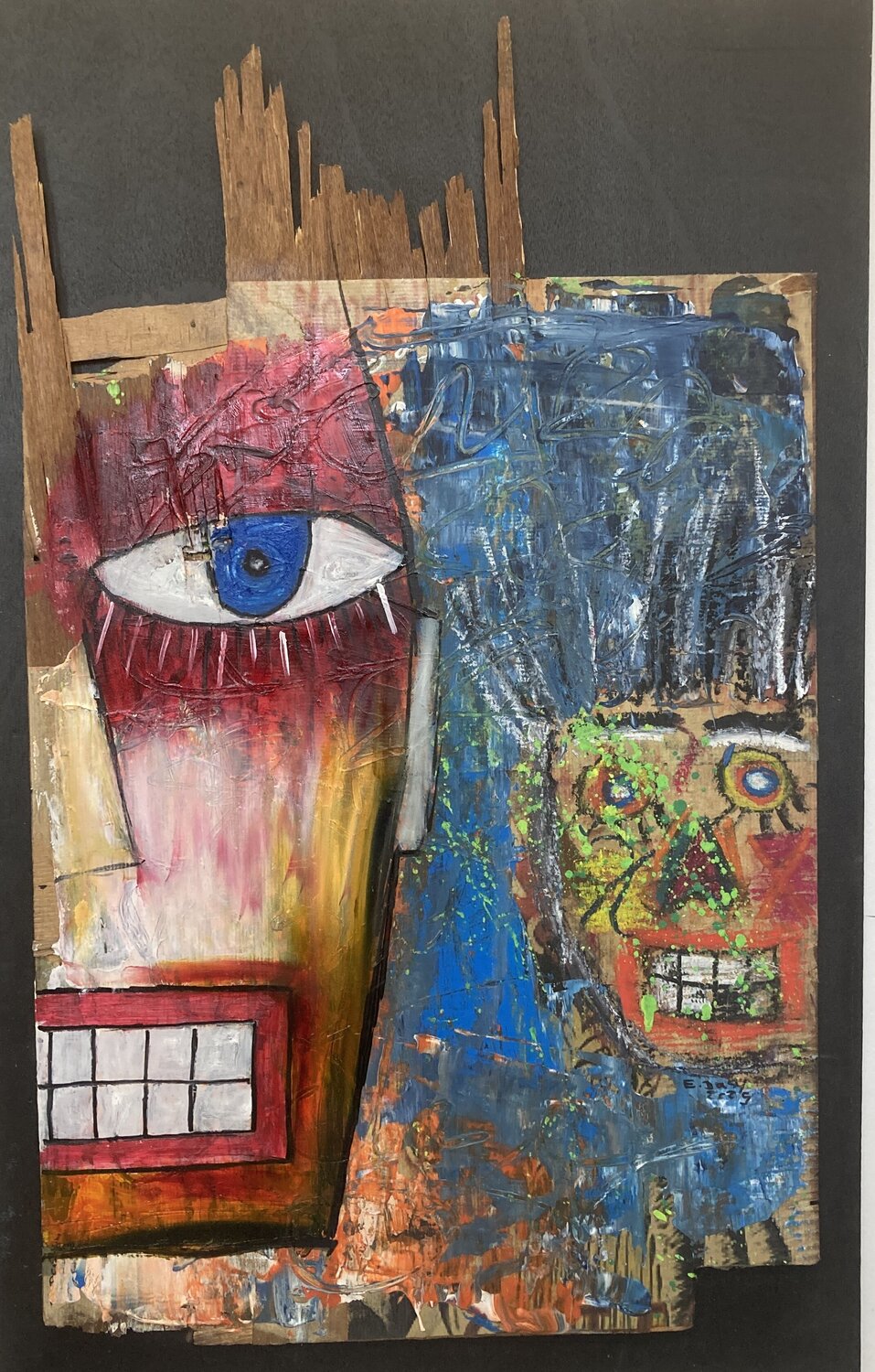 Le masque et la bête de Eric Doisy (2025) : Peinture Acrylique, Collage ...