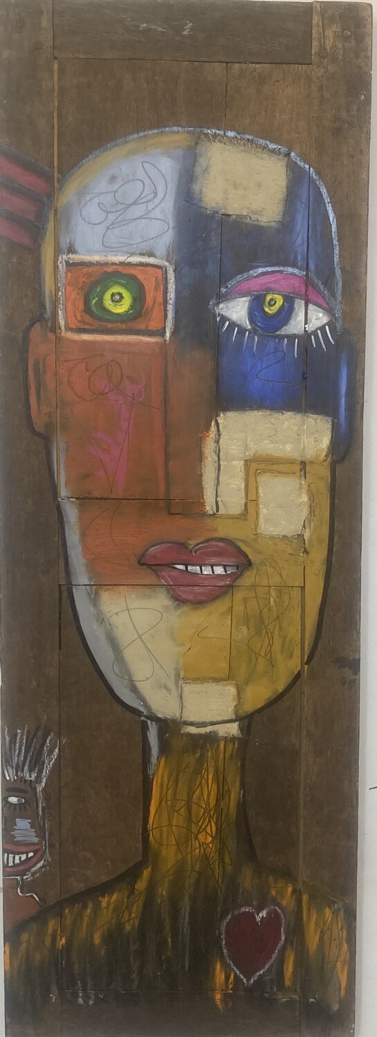 L'autre côté du coeur by Eric Doisy (2026) : Painting Oil, Felt on Wood ...