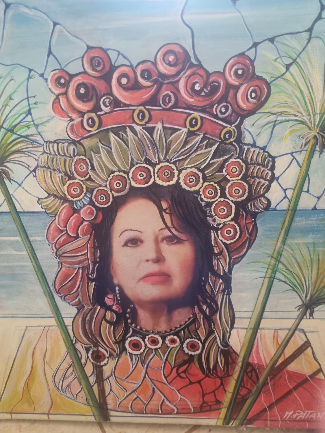 CACHEPOT SICILIANO with portrait of the critic of MICHELE PATANE ...