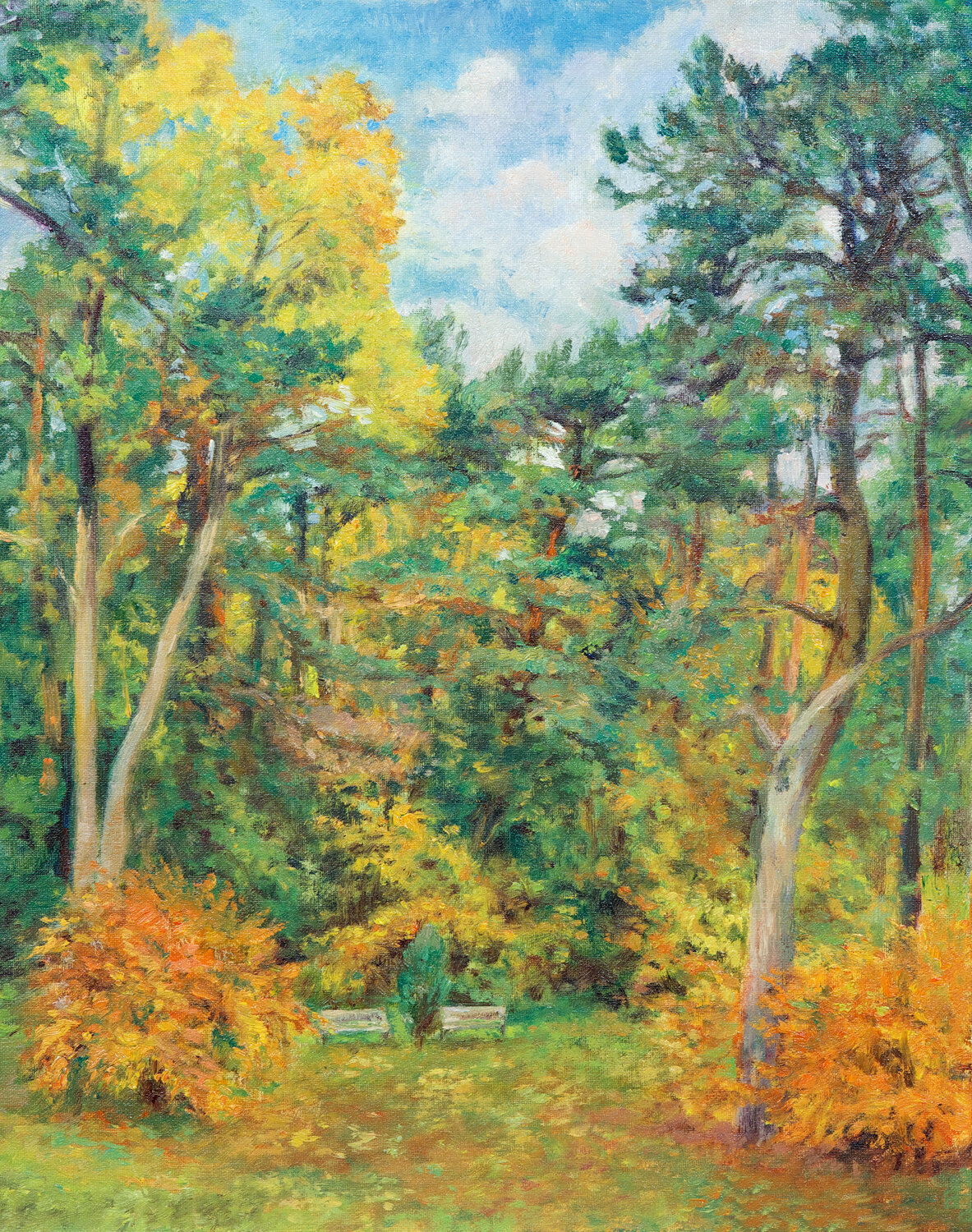 Vue depuis la fenêtre de Natalia GRIGORIEVA (2020): Pintura Óleo en Lienzo - Singulart