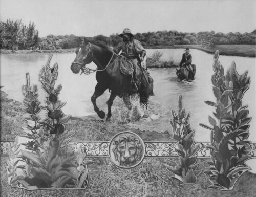 Muddy Waters de Debra Keirce (2025): Dibujo Carbón en Papel - Singulart