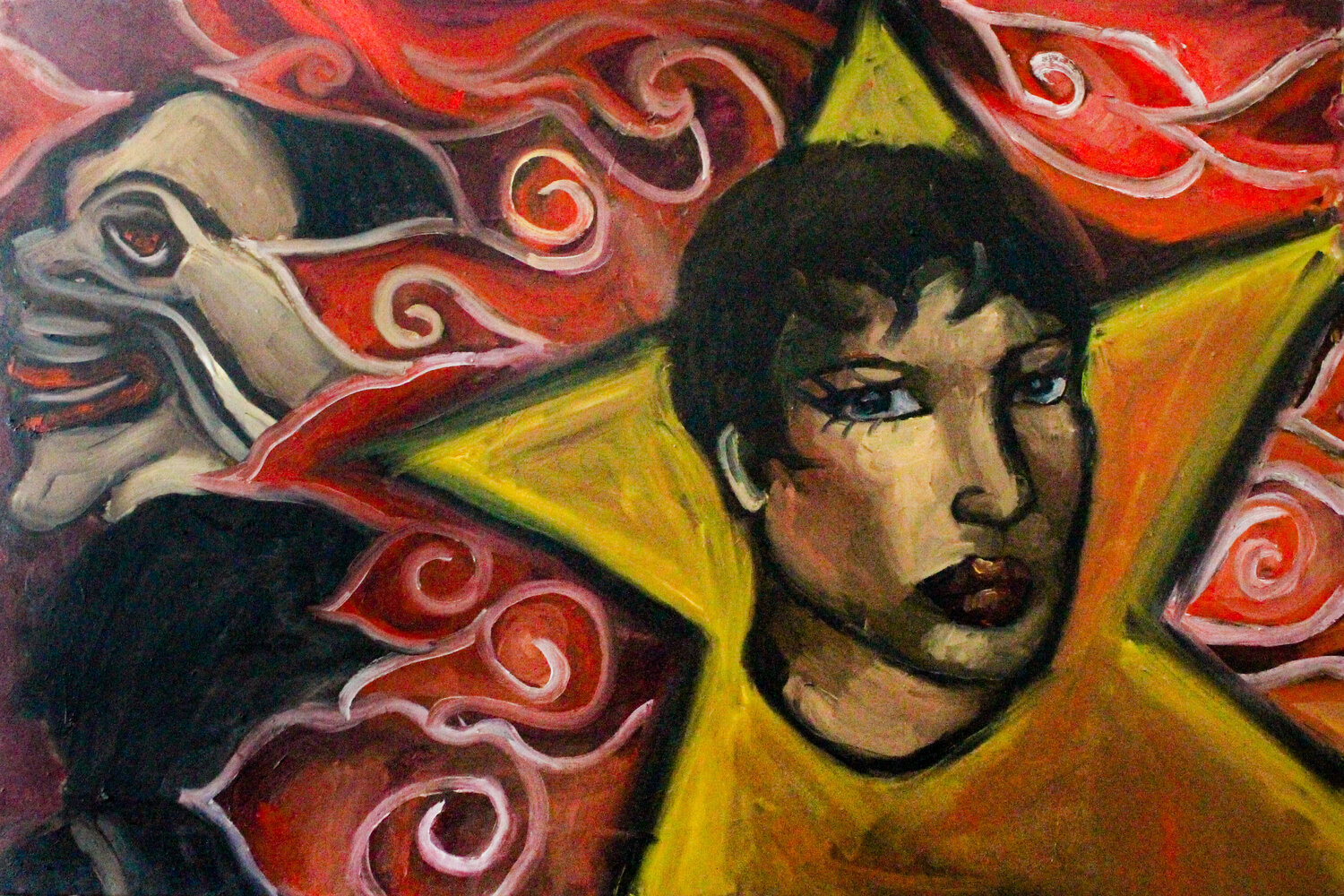 The Javanese Jester de Nabila Ayu Aviani (2025): Pintura Óleo en Lienzo ...