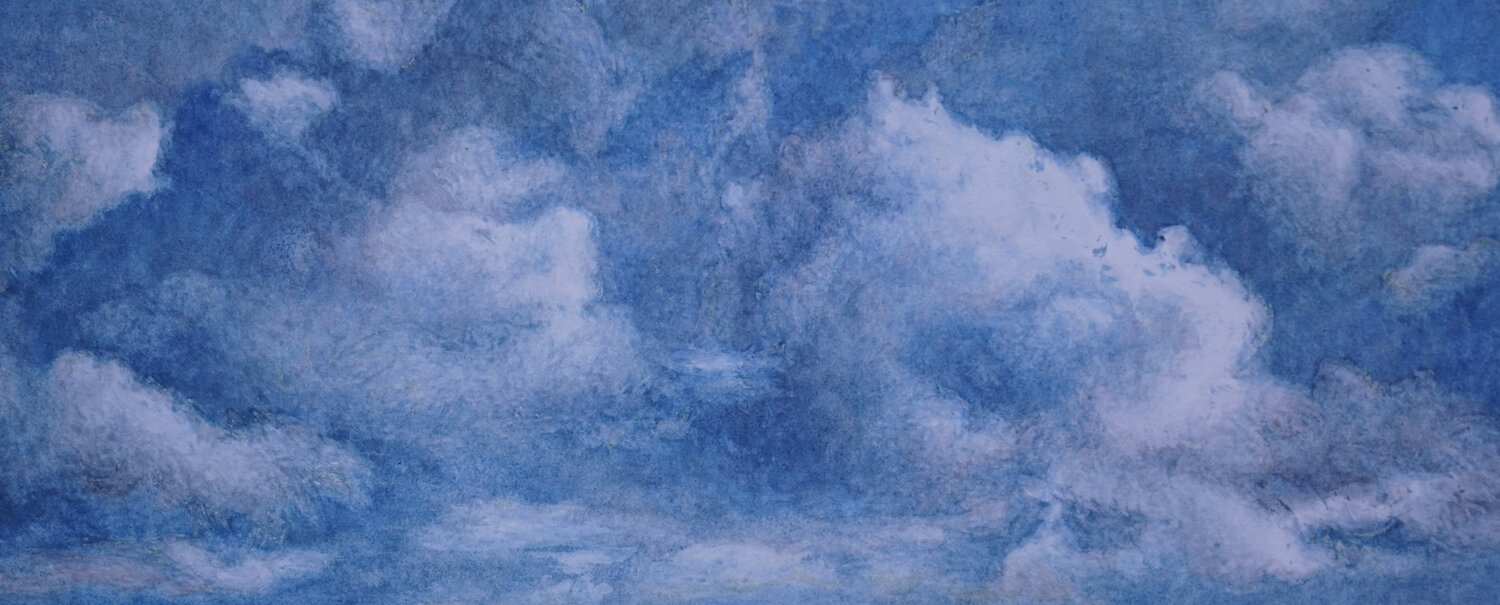 Cloudy sky over the lake by Marie Pascal (2020) : Drawing India Ink on ...