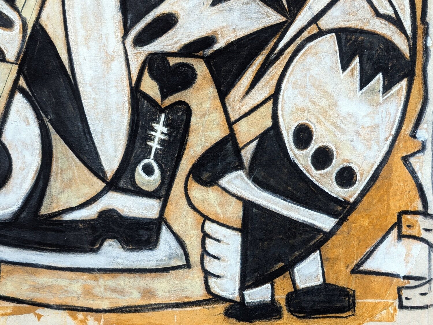 "Horses and Music" Contemporary Black, White, & Orange Western Cowboy ...