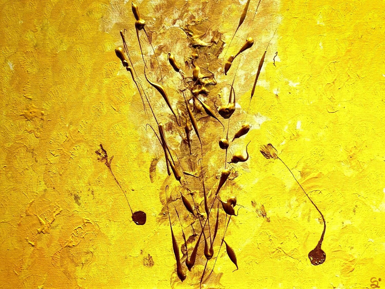 The Golden Storm de HANSA SETHI (2025): Pintura Acrílico en Lienzo ...