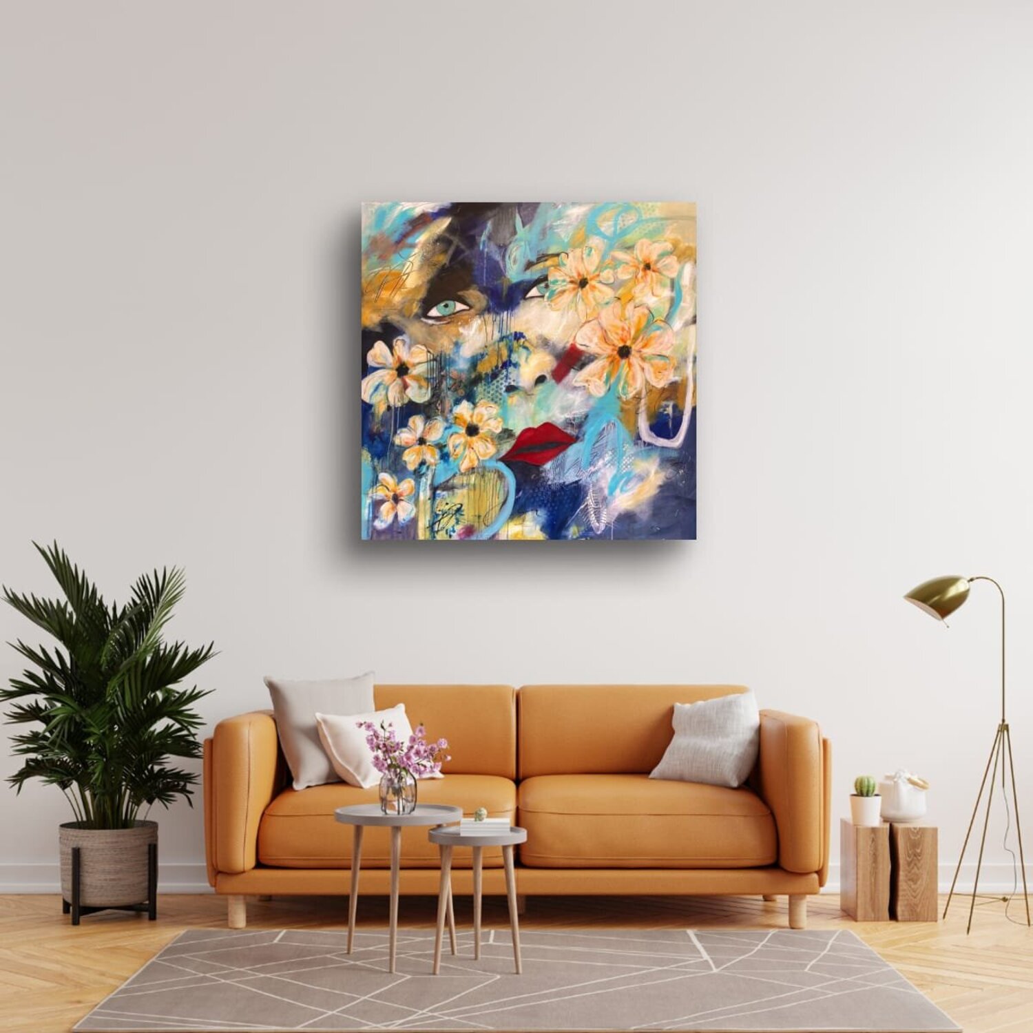 The Face by Joyce Stephen (2025) : Painting Acrylic, Pencil on Canvas ...