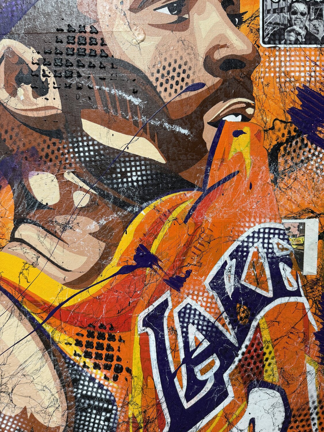 Kobe Bryant de Vincent Lefèvre (2025) : Peinture Acrylique, Collage sur ...
