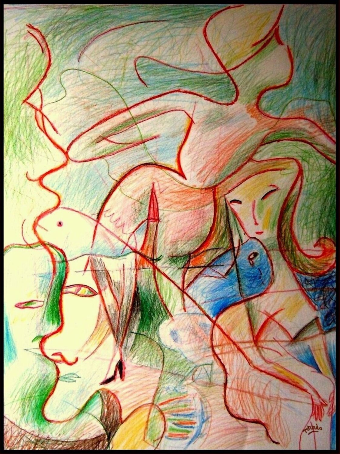 La Fille du Pirate door Pierre-Louis TORRES (N.D) : Werk op papier Pen ...