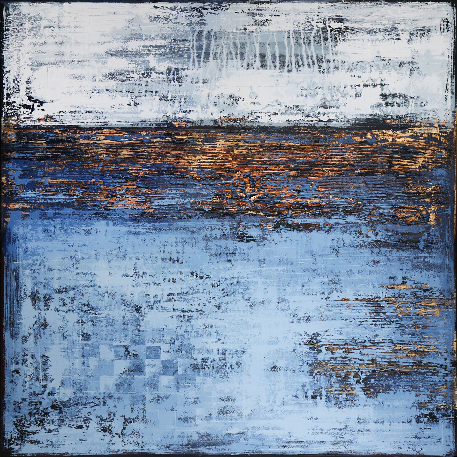 BLUE WATER by Inez Froehlich (2023) : Painting Acrylic, Gilding on ...