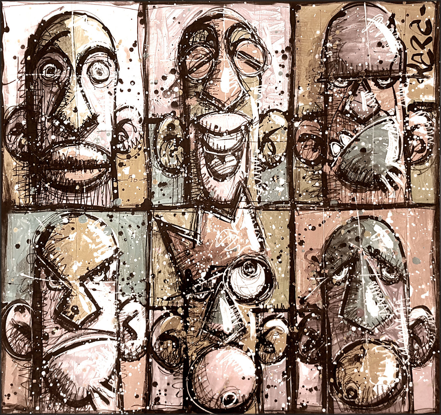 Human Mask 25 by Kaza (2022) : Painting Acrylic on Wood - SINGULART