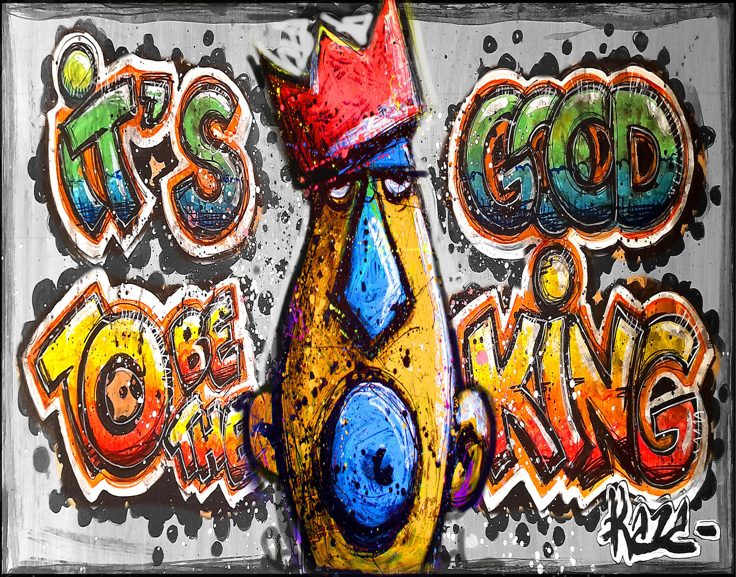 IT'S GOOD TO BE THE KING 56 by Kaza (2022) : Painting Acrylic on Wood ...