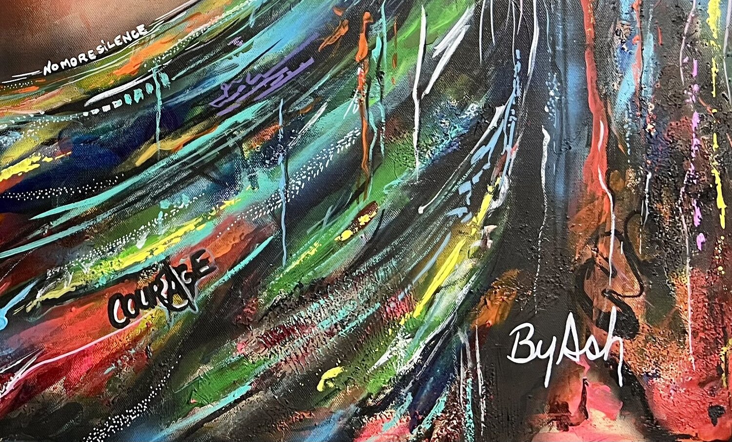 Voice II by Nathalie Ashby (2025) : Painting Acrylic, Graffiti on ...