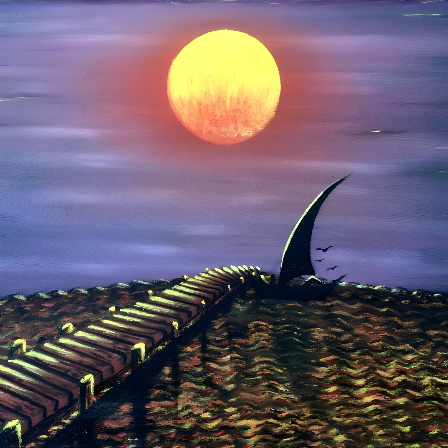 Sun to hope sea de SAM AYAD (2021): Pintura Óleo en Lienzo - Singulart