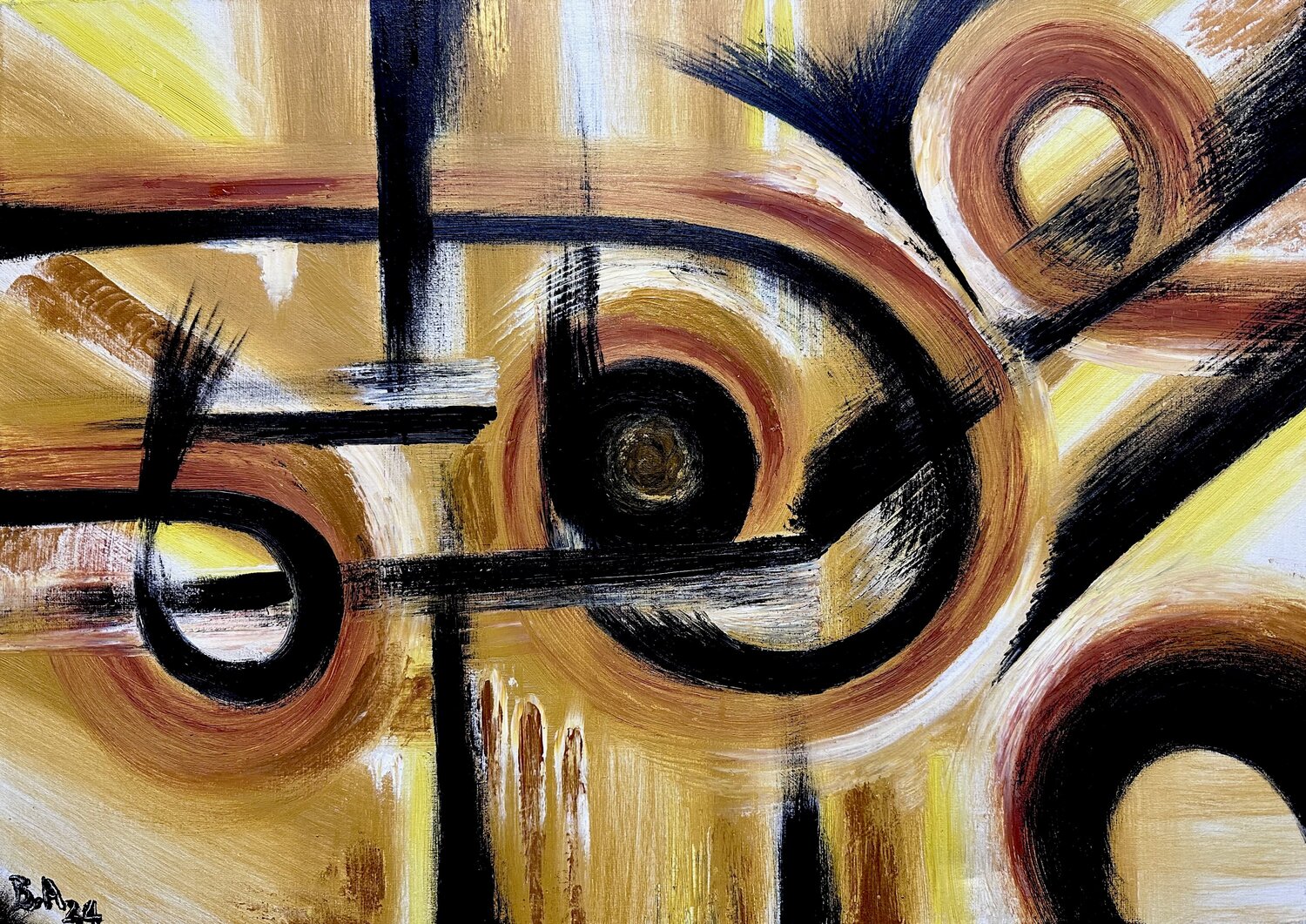 Golden sun set de SAM AYAD (2024): Pintura Óleo en Lienzo - Singulart