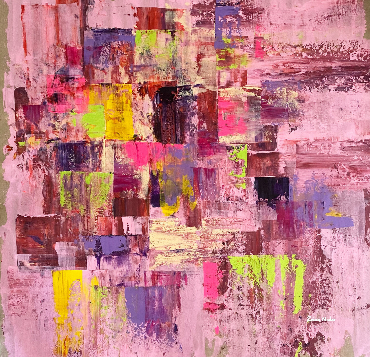 Fragment of Life de Zeina Nader (2023) : Peinture Acrylique, Pastel gras sur Toile - Singulart