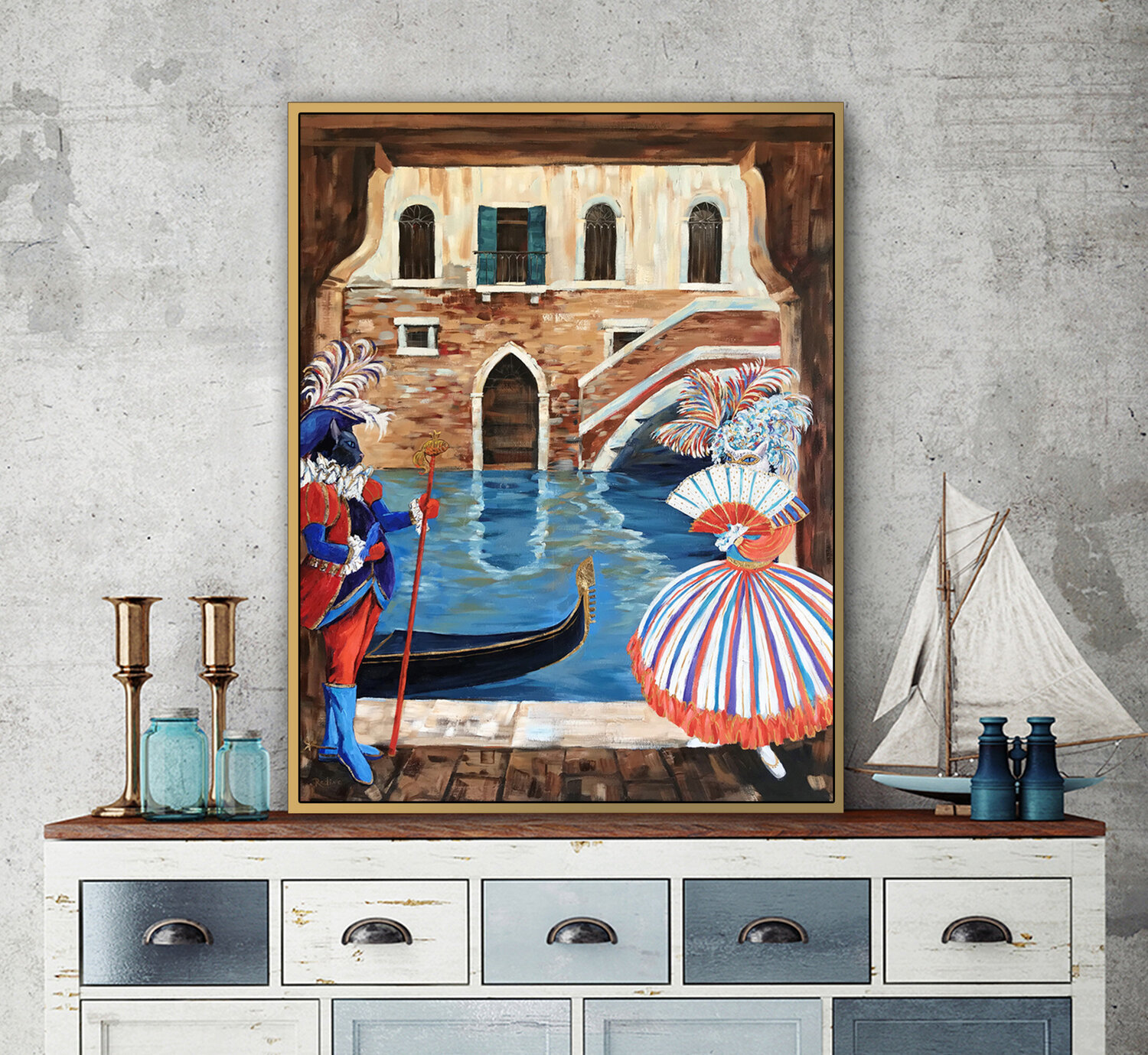 Venice Carnival by Irina Redine (2025) : Painting Acrylic, Gilding on ...