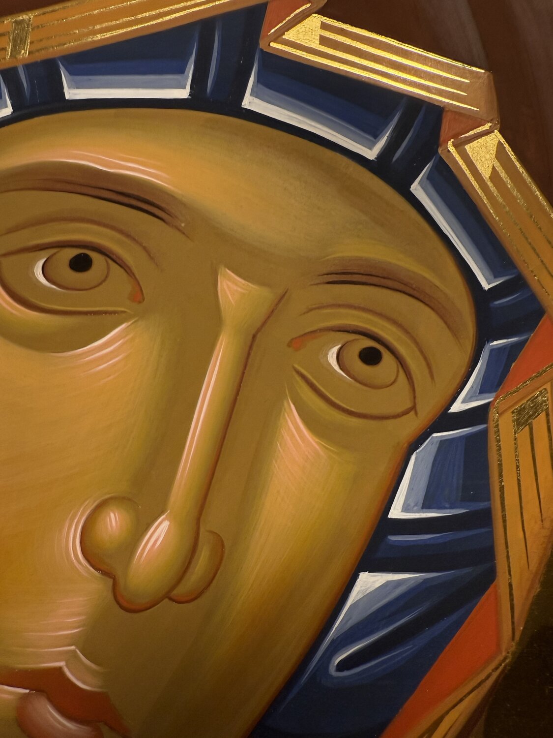 Theotokos detai by Daniel Neculae (2025) : Painting Gilding, Pigments on Wood - Singulart
