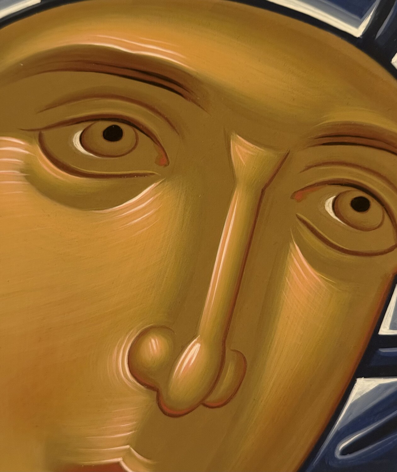 Theotokos detai by Daniel Neculae (2025) : Painting Gilding, Pigments on Wood - Singulart