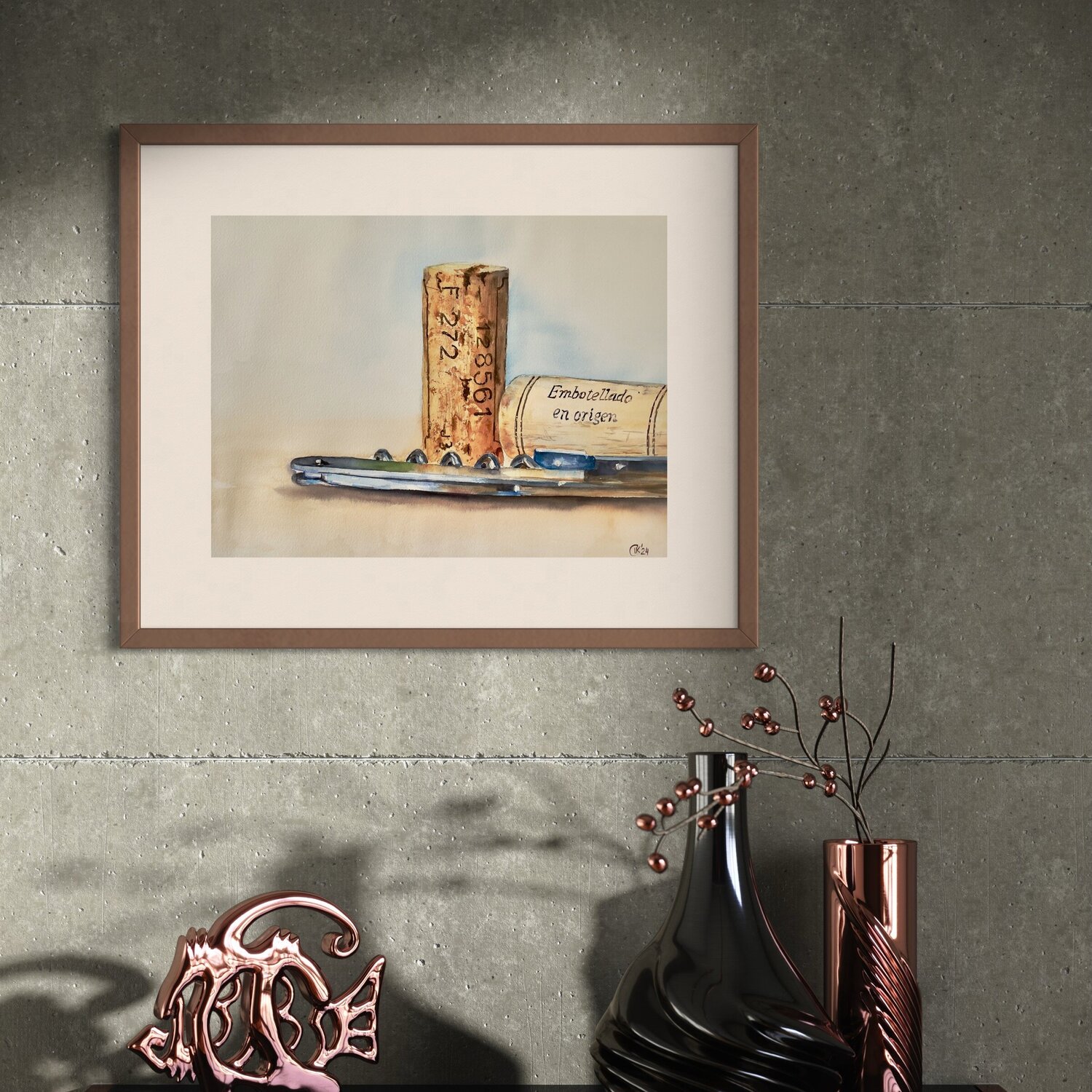 wine corks de Irina Kurganskaya (2024): Pintura Acuarela en Papel ...