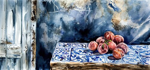 Portuguese Harvest on Azulejo Time – Peaches de Irina Kurganskaya (2024 ...