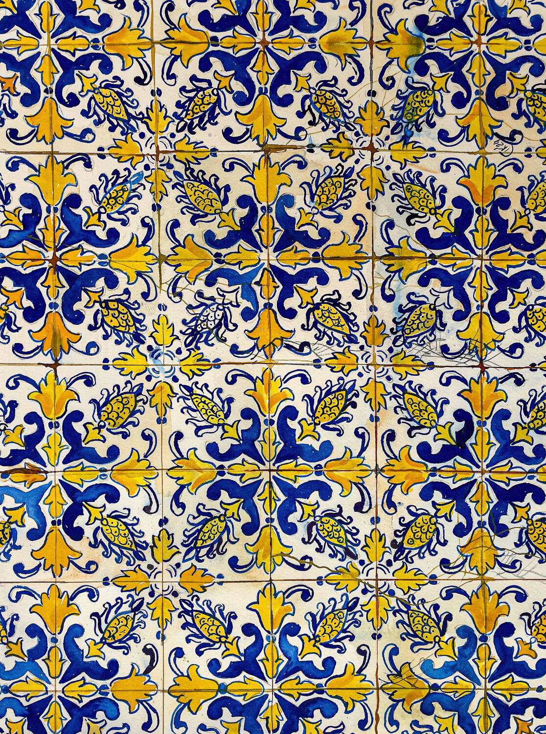 Blue and Yellow Azulejo Tiles Irina Kurganskaya