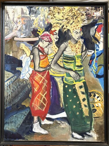 Young men Balinese dancers by Cynthia Ruffin Simon (1995) : Painting ...