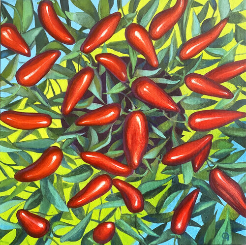 Red Hot Peppers by Olya Tkachenko (2022) : Painting Oil on Canvas ...