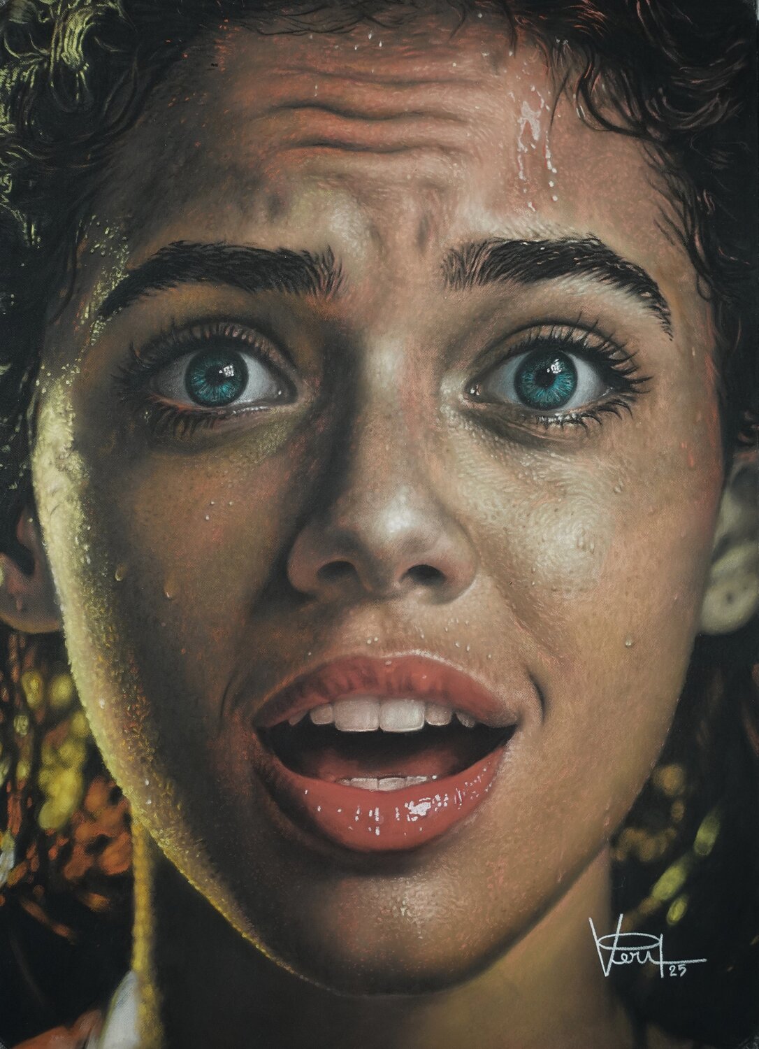 Girl in Awe by Veri Apriyatno (2025) : Drawing Pastel, Charcoal on ...