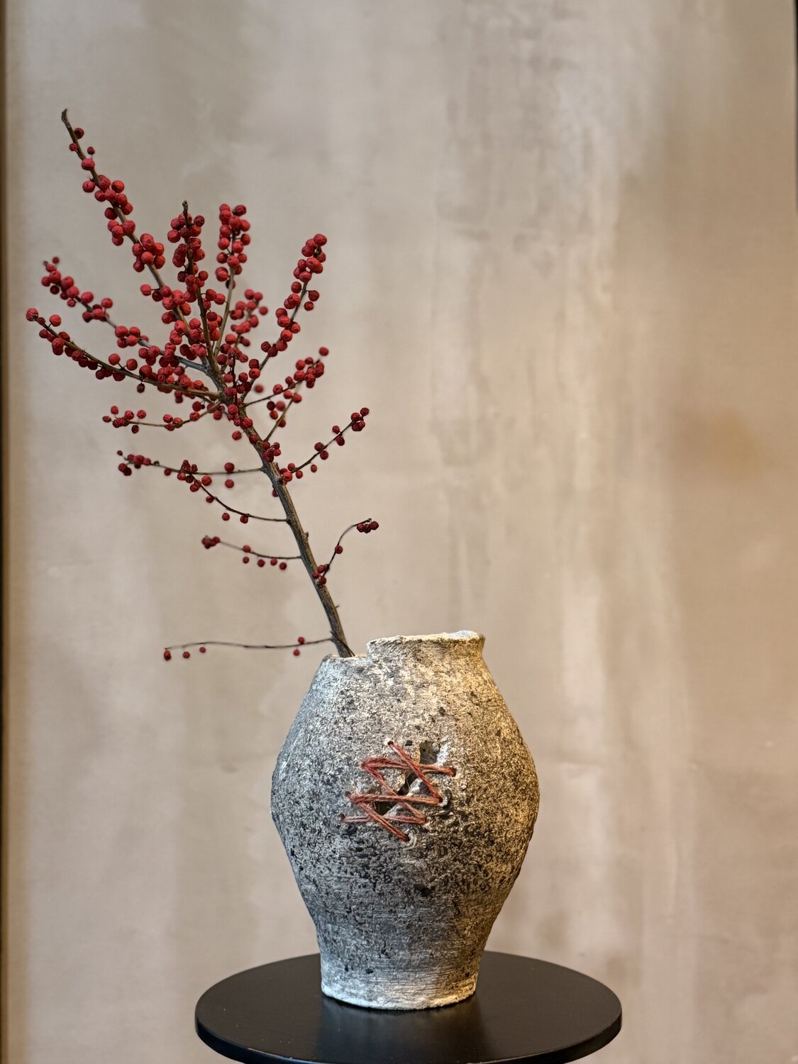 Rustic Vintage Pottery with Red Stitch by Hasti Amini (2025 ...