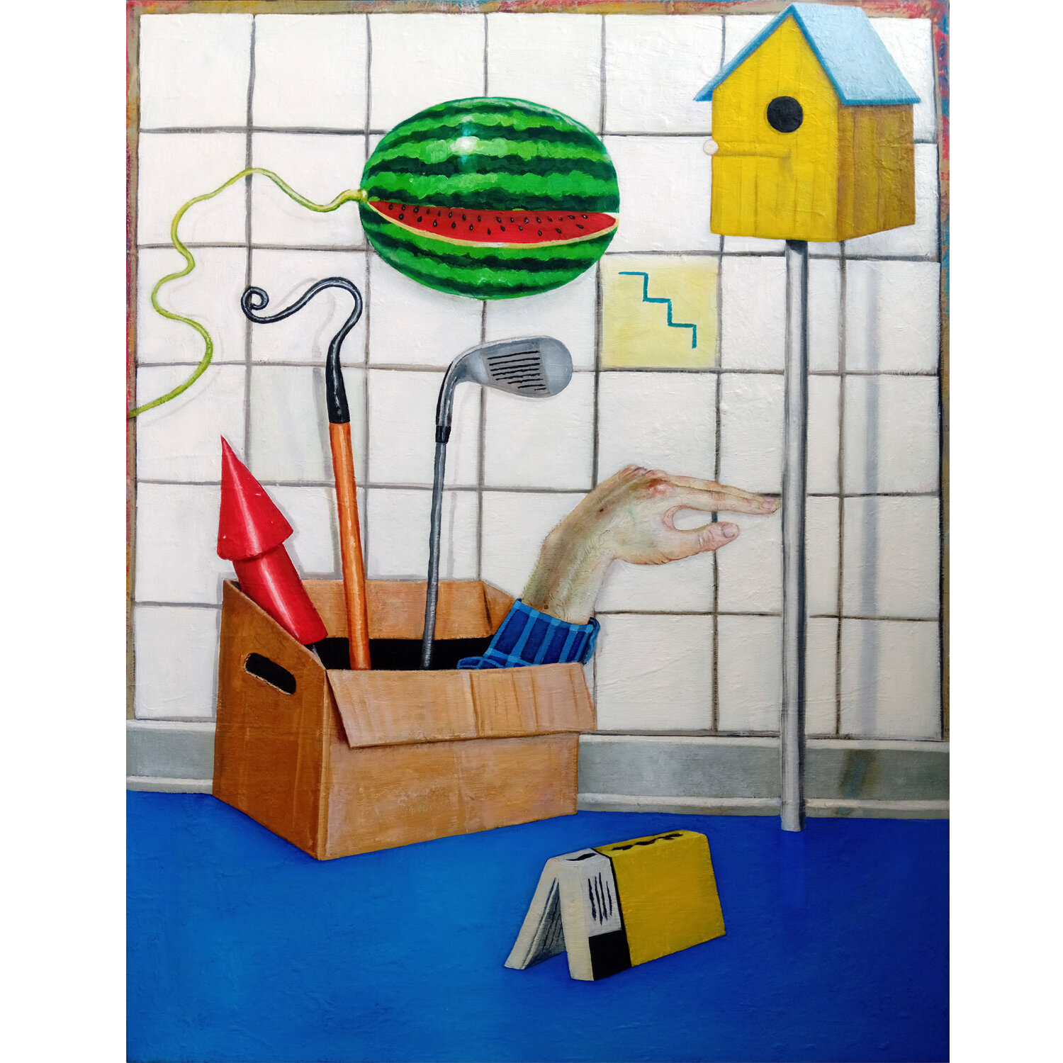 Birdhouse blues de Kristian Andreasen (2023) : Peinture Huile sur Lin - Singulart