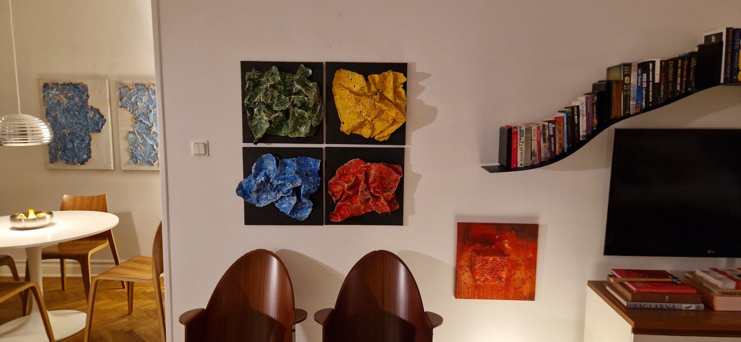 Fragment of Emotion IV door Karin Brudnicki (2024) : Werk op papier Acryl, Collage op Canvas ...