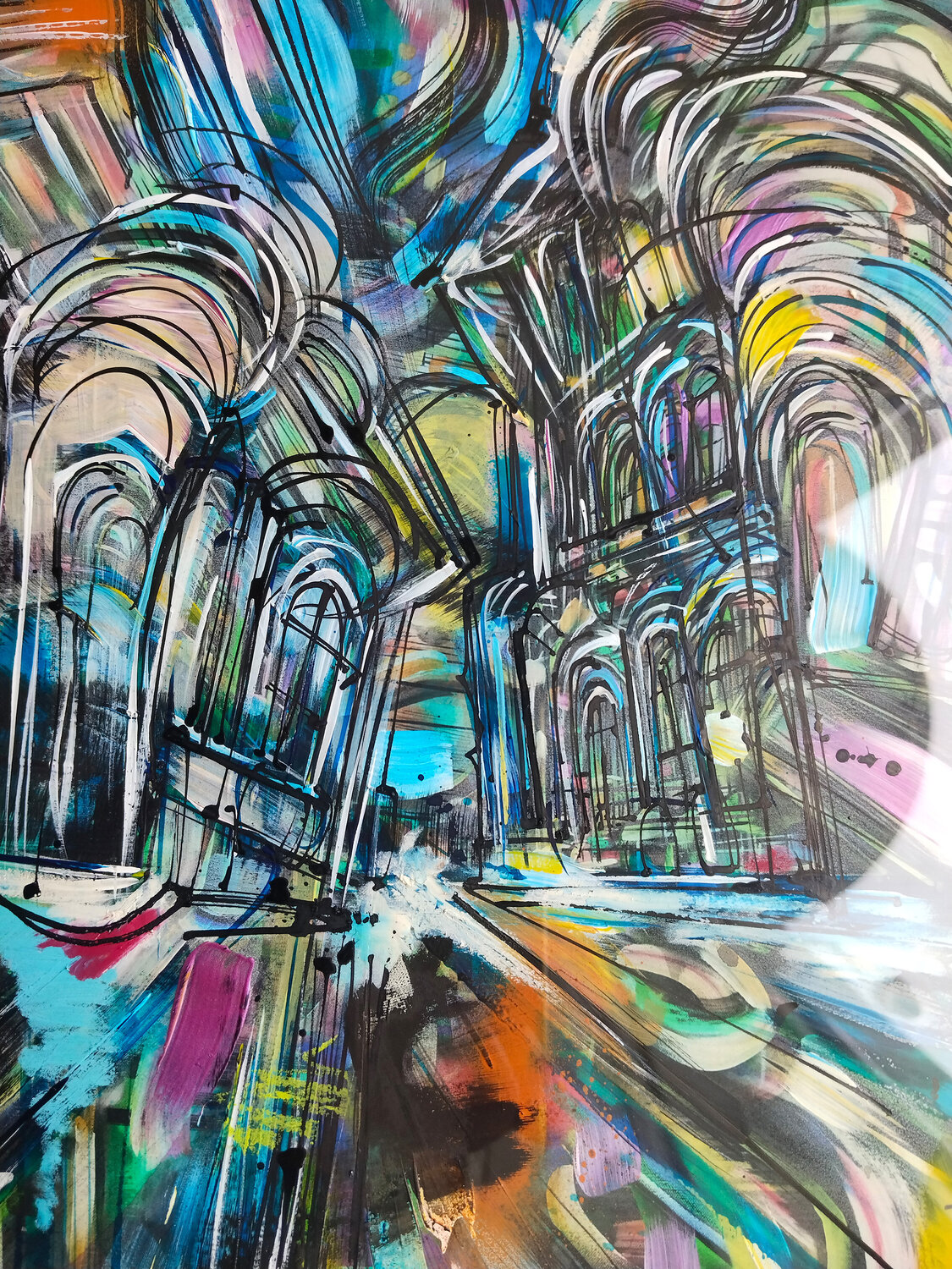 Screaming Houses di Heinz Seidenbusch (2026): Opera su carta a Acrilico ...