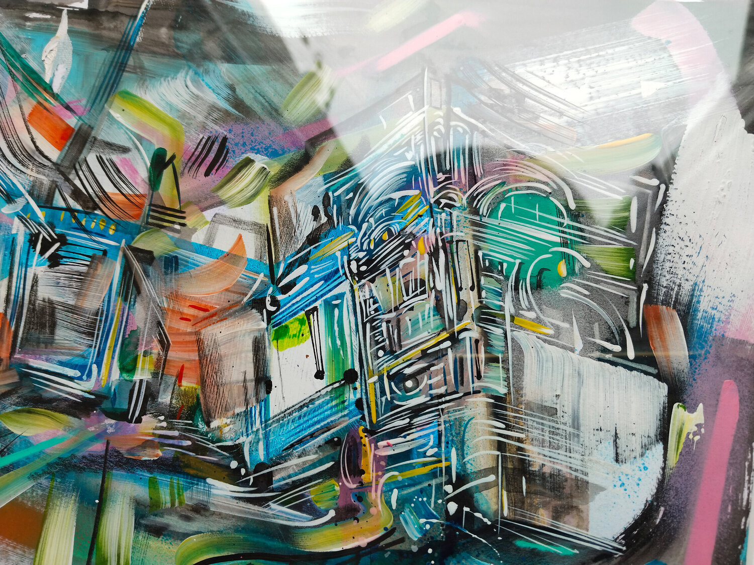 Point von Heinz Seidenbusch (2026): Malerei Acryl, Farbspray auf Papier ...