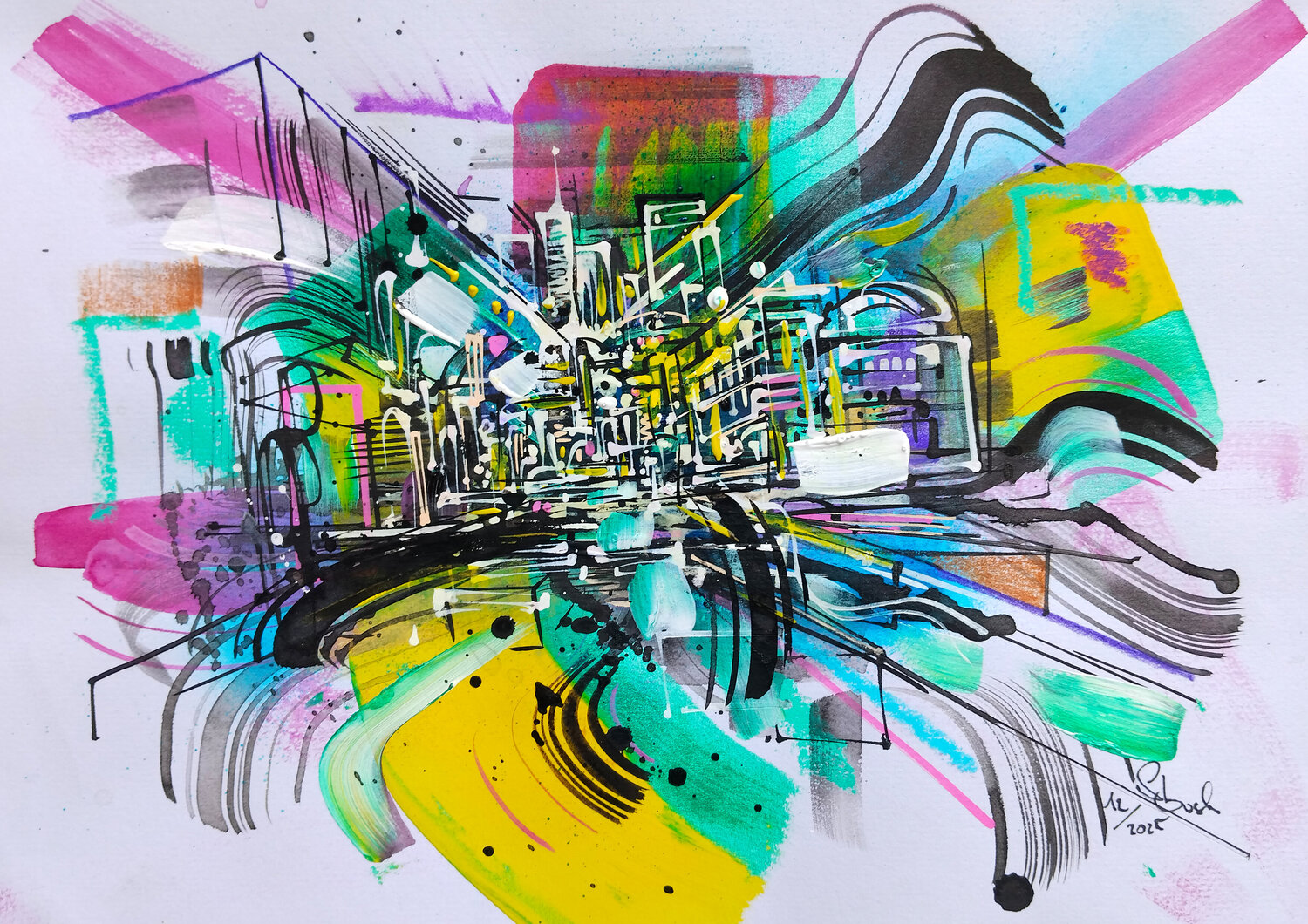 Sketch 7 by Heinz Seidenbusch (2025) : Work on Paper Acrylic, Oil ...