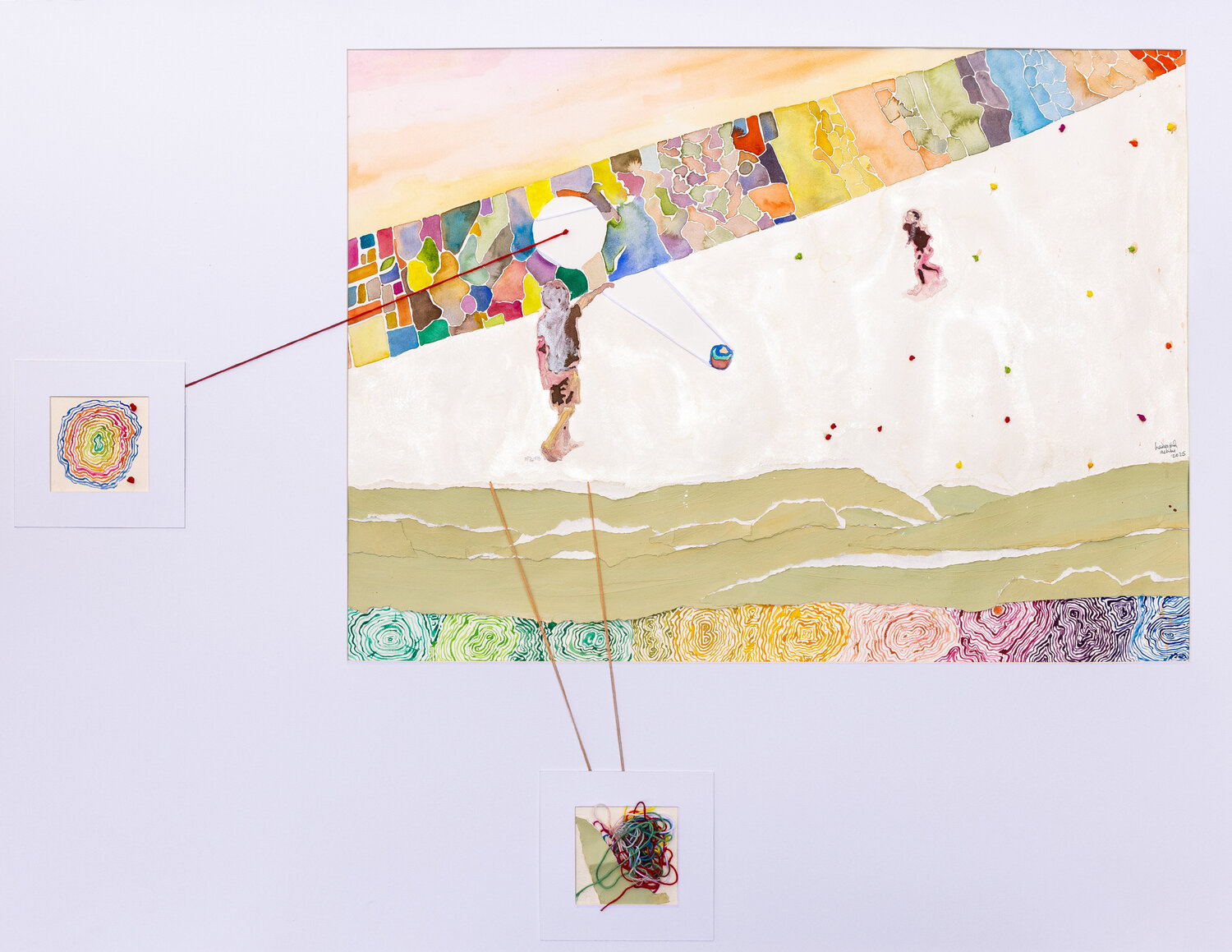 Let's play von Haneefah Adam (2025): Werk auf Papier Collage, Aquarell ...