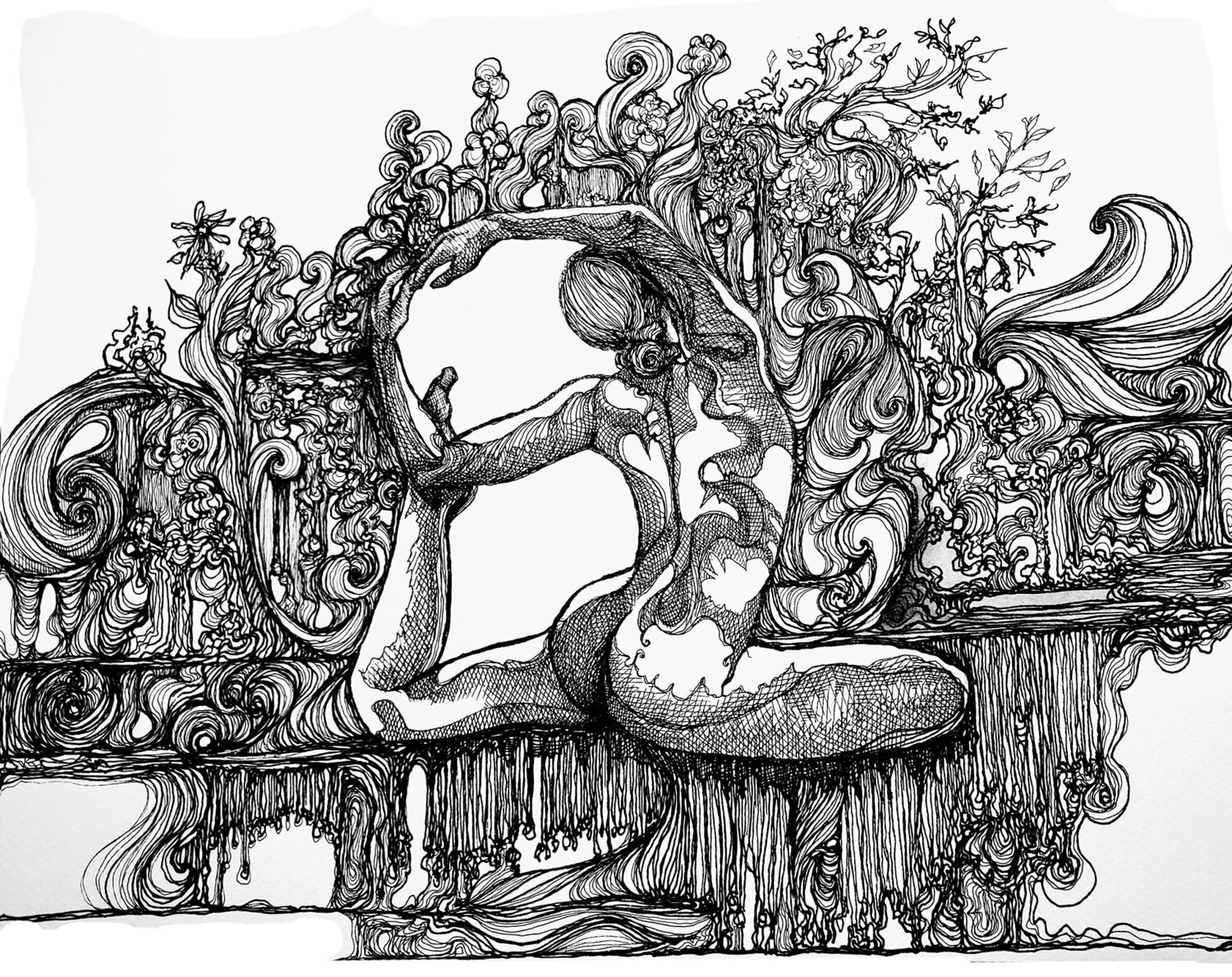 Garden by Kirsten Guerin (2023) : Other Media Pen, Ink on Paper - Singulart