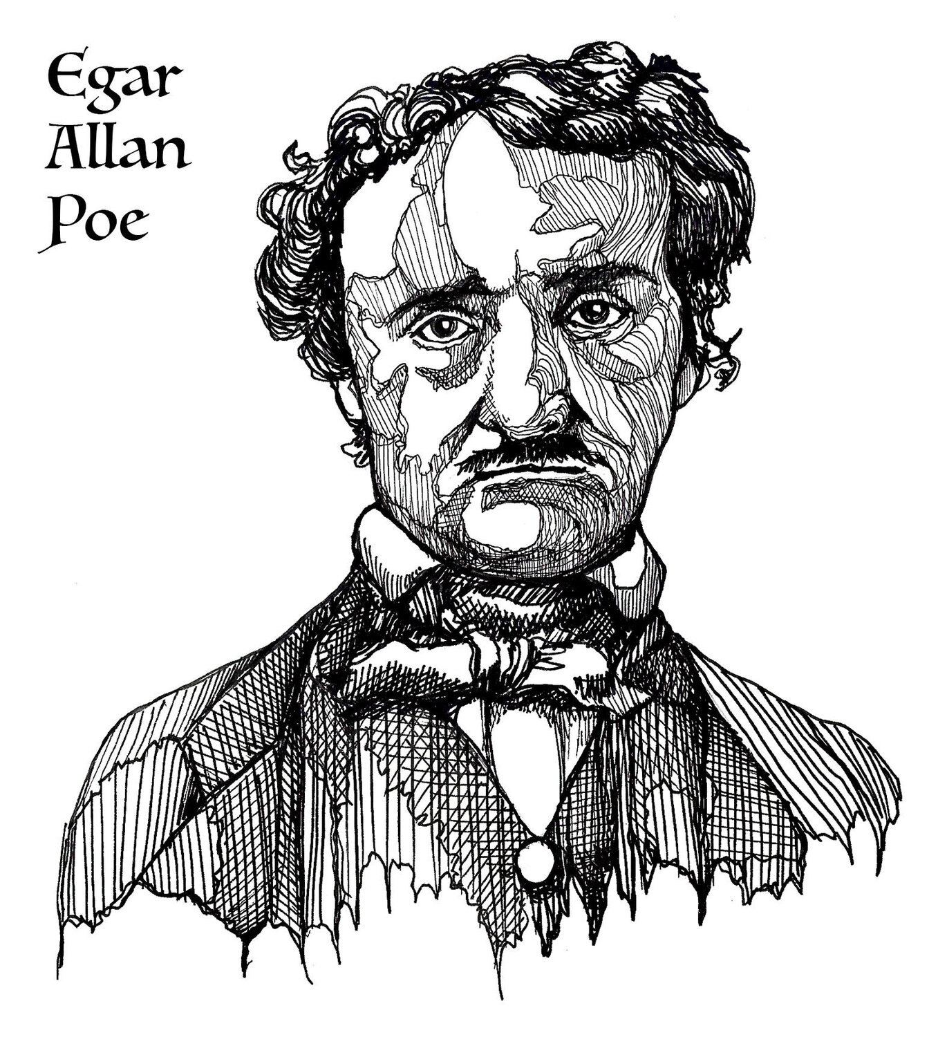 Edgar Allan Poe by Kirsten Guerin (2023) : Drawing Pen, India Ink on Paper - Singulart