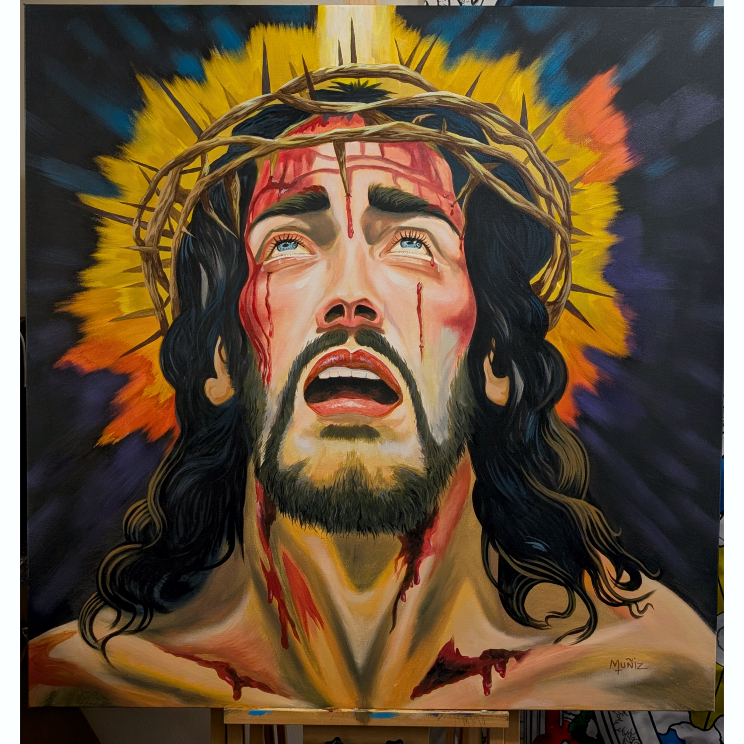 Christian Wall Art – “Jesus to the Father” Acrylic Painting de Sidney ...