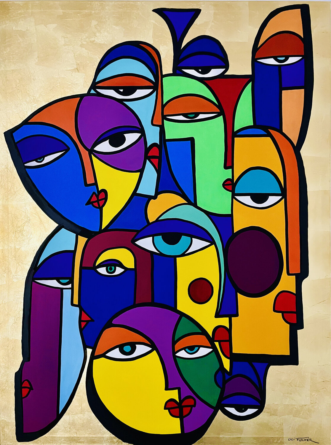 AUREUM INSPIRATIONE by Uli Fischer (2022) : Painting Acrylic, Gold leaf ...