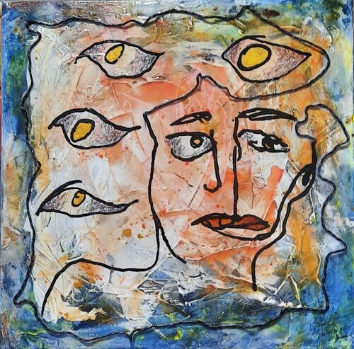 DON´T ASK by Renato de la Riva (2026) : Painting Acrylic, Collage on ...