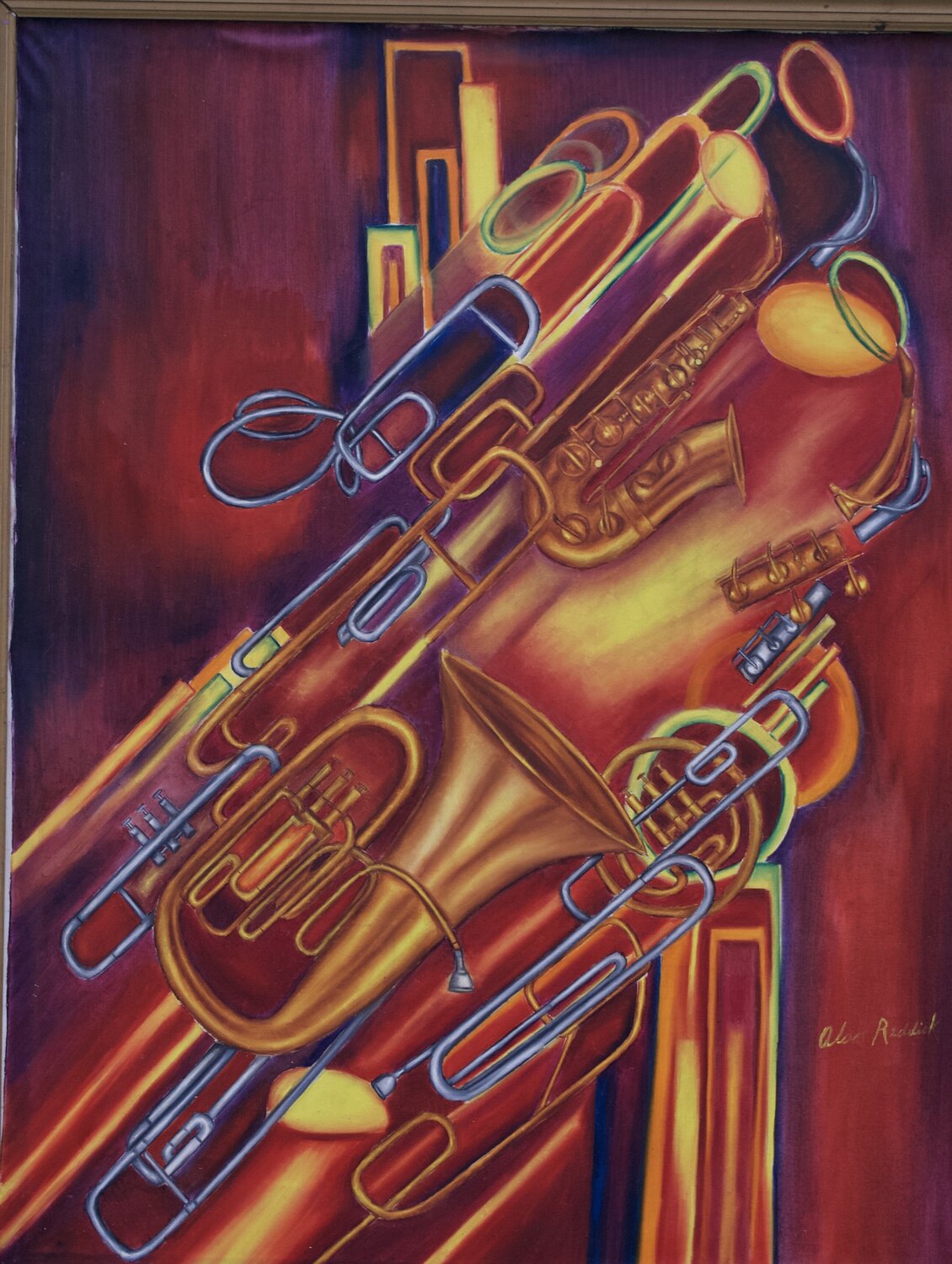 Tuba Sildes to Connecting Reeds de Alan Reddick (1995): Pintura Óleo en ...