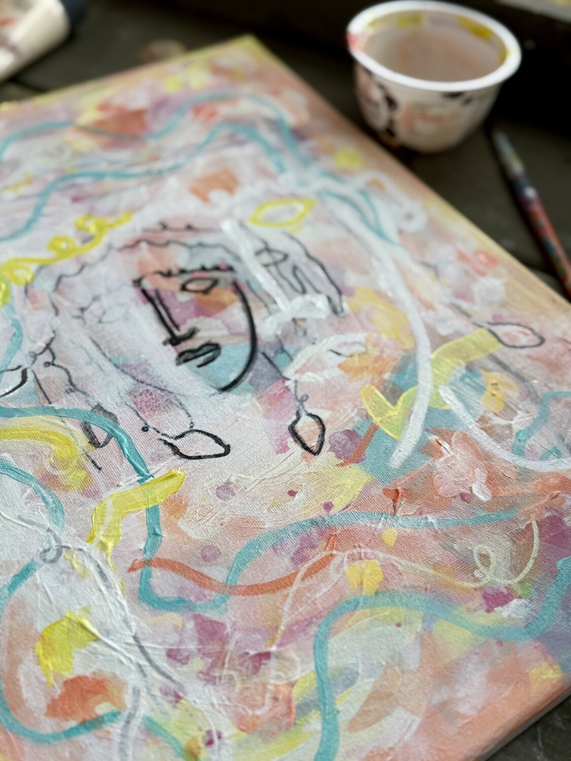 Twice Shy by Steven Kenworthy (2025) : Painting Acrylic, Ink on Canvas ...