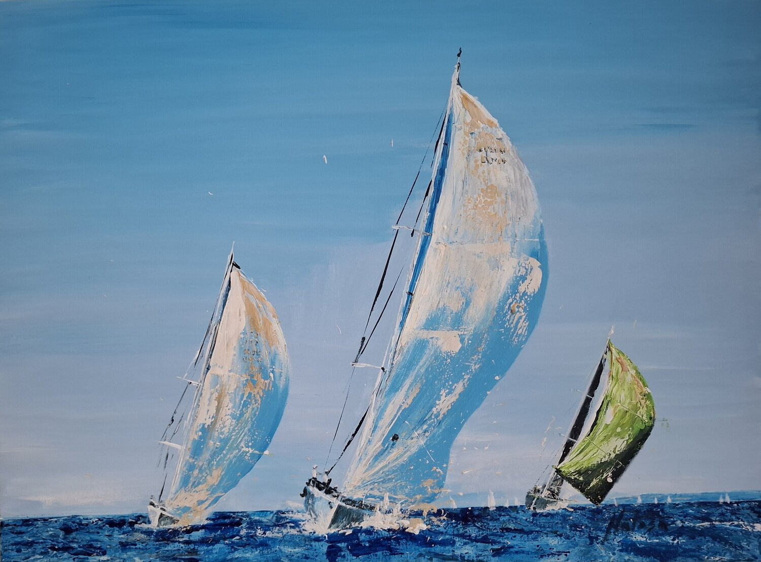 Pulse of the Sea by Nataša Vujnović (2025) : Painting Acrylic on Canvas ...