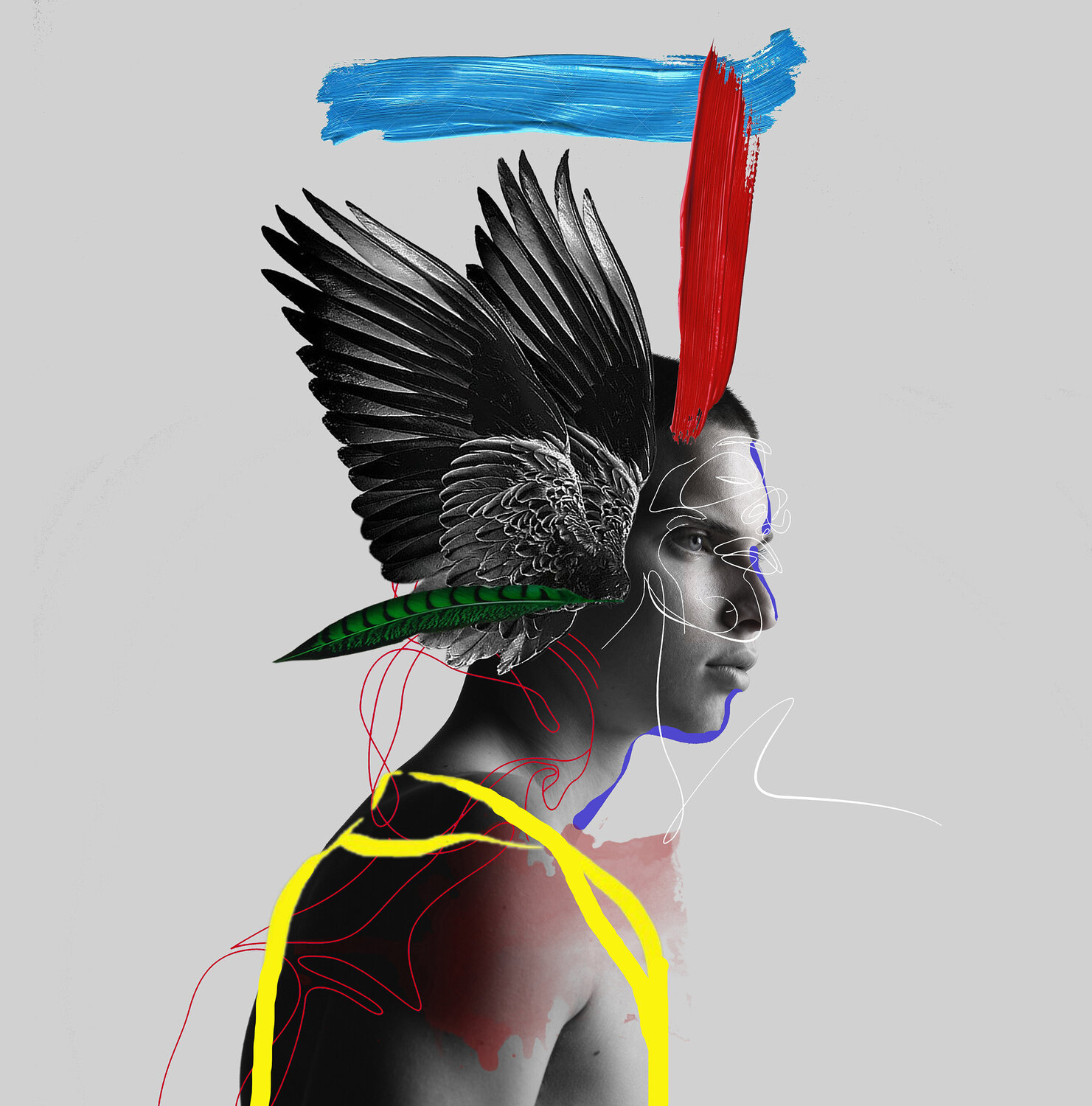 CUĀUHPILLI von Isaac Morell (2023): Andere Medien Öl, Collage auf ...